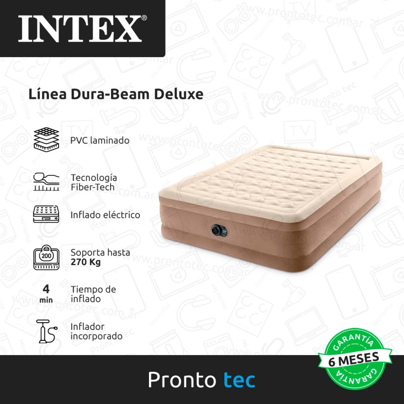 Colchón Inflable Intex Eléctrico Dura-Beam Deluxe 2 Plazas 25625/6 - INTEX
