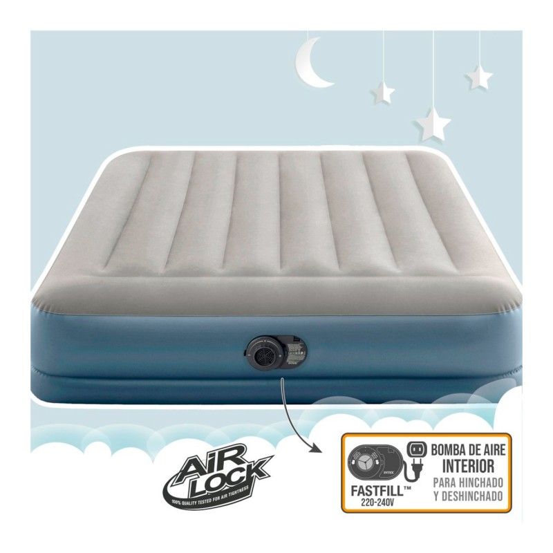 Colchón Inflable Intex Dura-Beam Standard eléctrico 2 Plazas 25054/4 ...