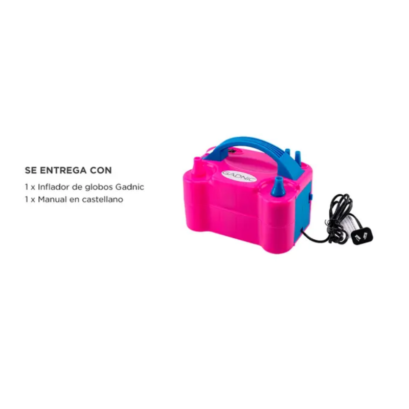 Inflador De Globos Electrico Gadnic 2 Inyectores 600W - GADNIC