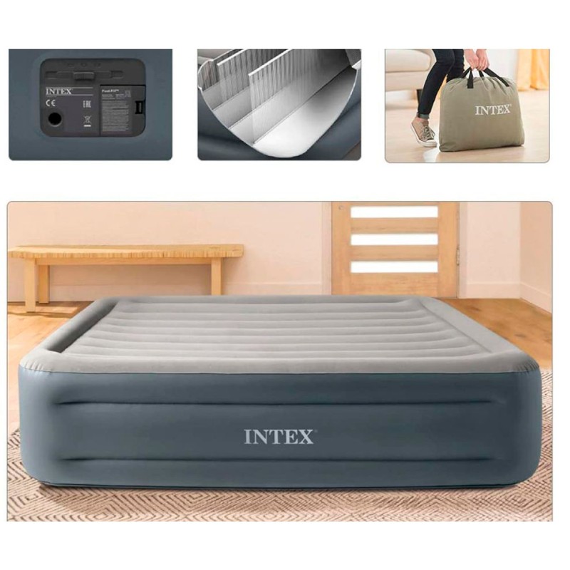 Colchon Inflable Electrico Dura-Beam Intex 203 x 152 x 46 cm 25058/0 ...