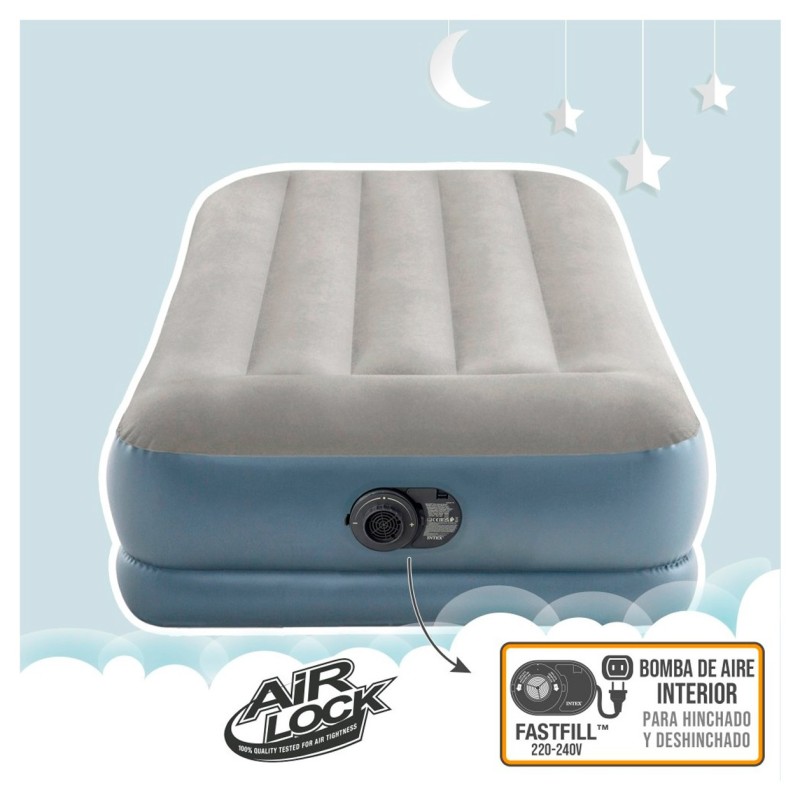 Colchon Inflable Electrico Dura-Beam Intex 99 X 191 X 30 CM 25057/1 - INTEX