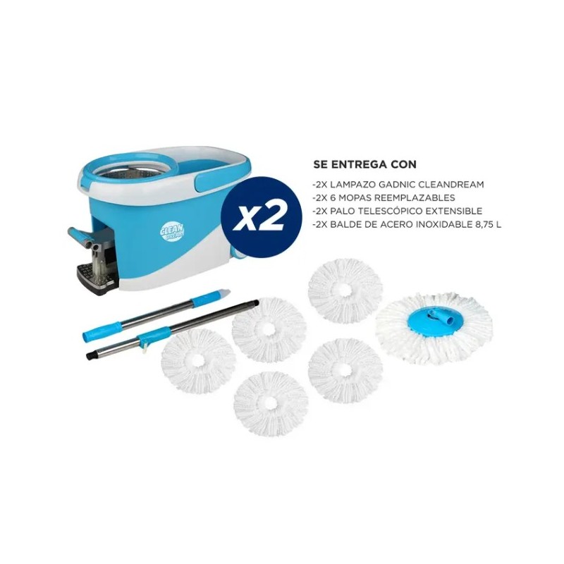 Mopa Gadnic Clean Dream con Balde Escurridor Centrífugo c/ Pedal ...