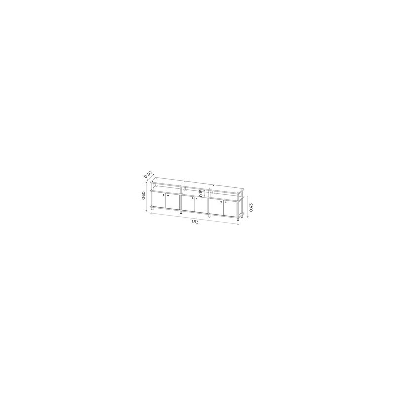 RACK PARA TV + 3 MÓDULOS. 192 x 30 x 60 cm. Color ROBLE ATAKAMA - Ds Home
