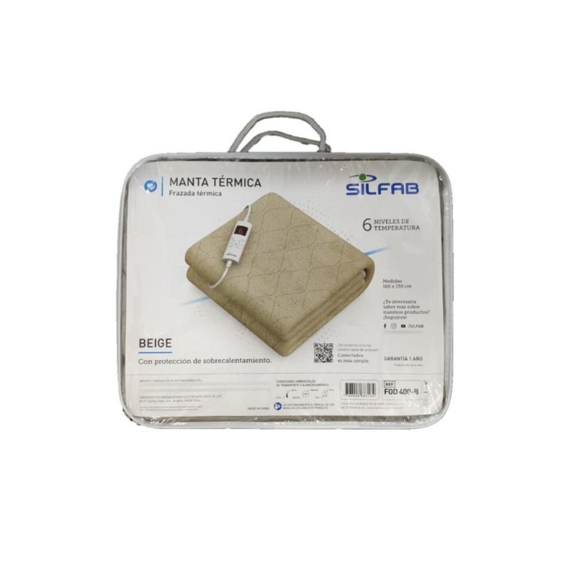Frazada Termica Silfab 1 Plaza 6 Temperaturas Beige