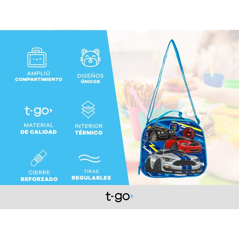 Lunchera Termica Escolar Infantil Con Correa Colonia Vacaciones Autos ...