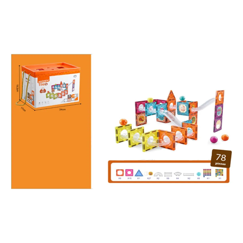 Bloques Construcción Magnéticos Magnetic Tiles 78pzs 2414004 78