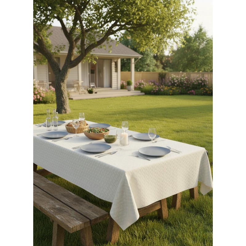 Mantel Antimancha Impermeable Español 1,60 x 3,50 mts Rollo Tela Blanco