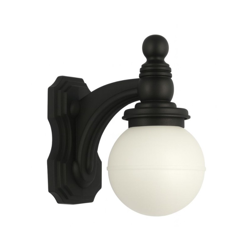 Aplique globo 11x11cm con ménsula curva 23x13cm- Negro 1291/NG