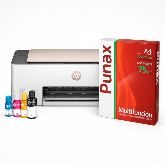 Impresora Multifuncion Hp Smart Tank 583 Wifi Con Resma A4 Blanco - HP