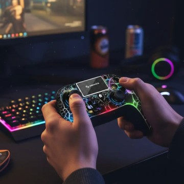 Joystick Para Ps4 Color Negro + Control Mando Función Super Turbo + Pc ...
