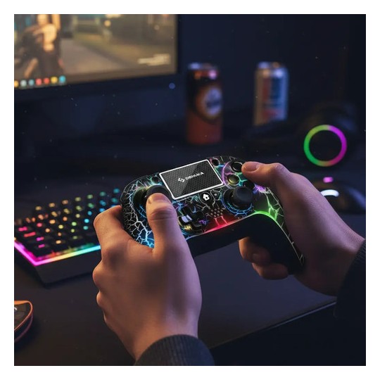 Joystick Para Ps4 Color Negro + Control Mando Función Super Turbo + Pc ...