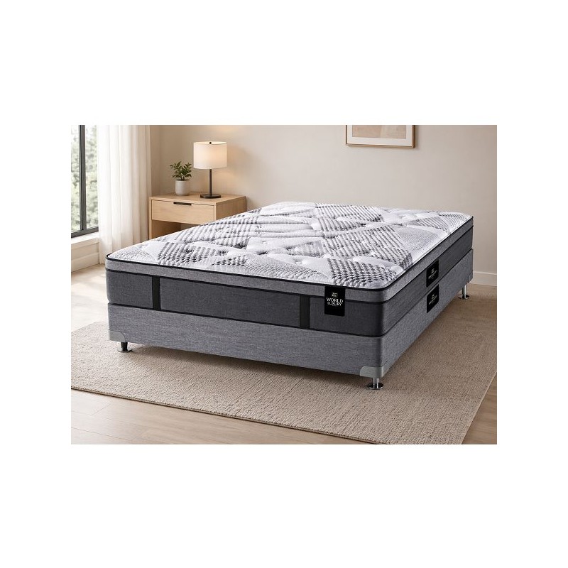 Colchón + Sommier Resortes 2 1/2 Plazas King Koil Luxury Pocket ...