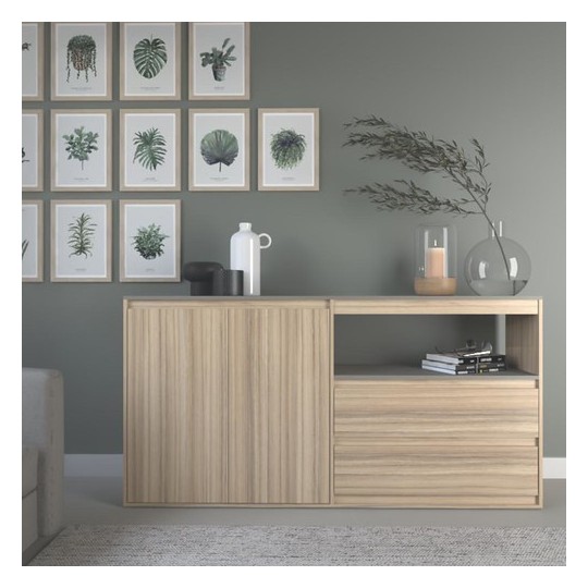 Vajillero Grande Borgia DS Home Gris Coco 174.5x89x36 cm - Tienda Galicia