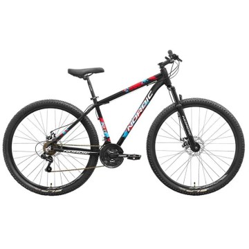 Bicicleta MTB x2.0 R29 T18 Negro/Blanco/Celeste NORDIC - Tienda Galicia