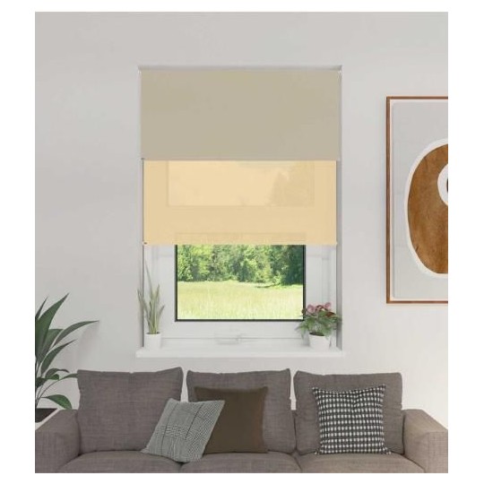 CORTINA ROLLER DOBLE BLACK OUT Y SCREEN 6% - BEIGE 150 X 220 - Tienda ...