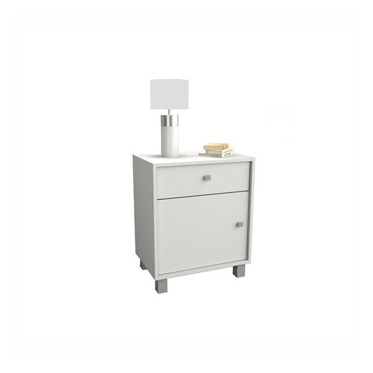 Mesa de Luz Juvenil DS Home 1 Cajon 1 Puerta Blanco 52x63x36 cm ...