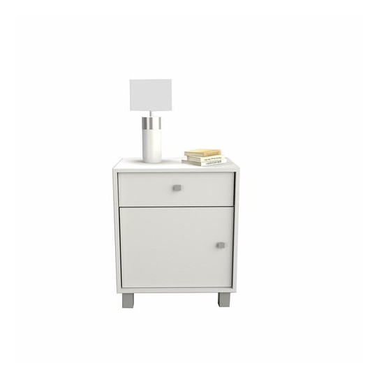 Mesa de Luz Juvenil DS Home 1 Cajon 1 Puerta Blanco 52x63x36 cm ...