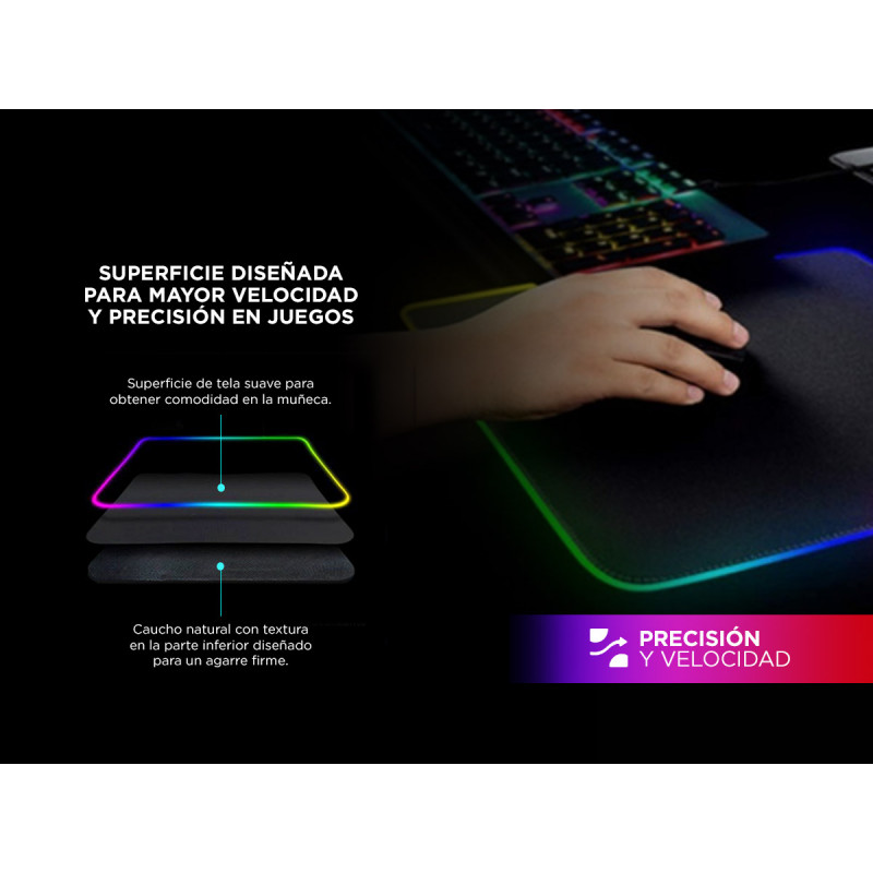 Mousepad Gamer Gadnic GG33 Speed Edition 350 x 250 x 5 mm 7 modos Rgb